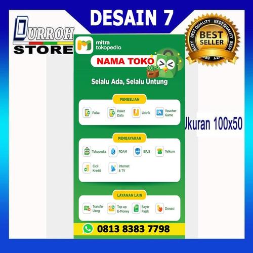 Jual Spanduk Banner Mitra TOKOPEDIA (VERSI MINI) ukuran 100cm x 50cm #2 ...