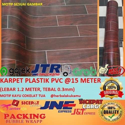 Jual JUAL KARPET PLASTIK PVC 1 ROLL (15 METER) | MOTIF KAYU (SESUAI ...