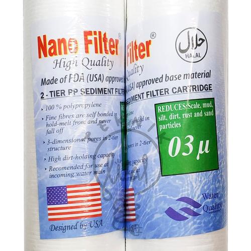 Jual SEDIMEN FILTER AIR NANO FILTER 3 MICRON 10 INCH CARTRIDGE - Kota ...