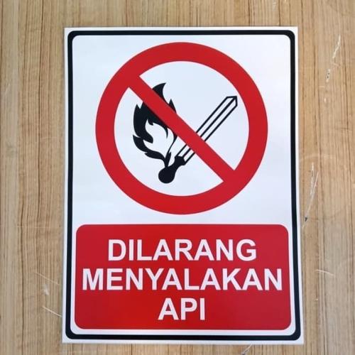 Jual SIGN STICKER DILARANG MENYALAKAN API UKURAN 15X20CM K3 RAMBU ...
