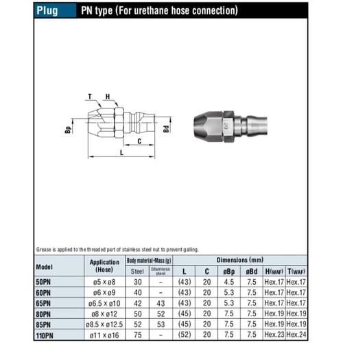 Jual 110PN (11x16) Nitto Kohki Nut Cupla for Urethane Hose Connection ...