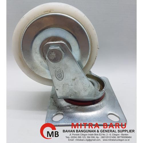 Jual RODA NYLON PUTIH 3 INCH PUTAR 360 RODA CASTER RODA TROLLEY RODA ...