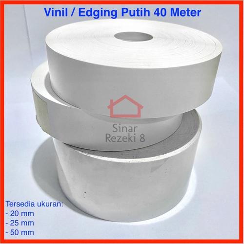 Jual 25 mm Edging Putih Tipis 40 MTR / Vinil Vynil Dof Dop PVC Plimir ...