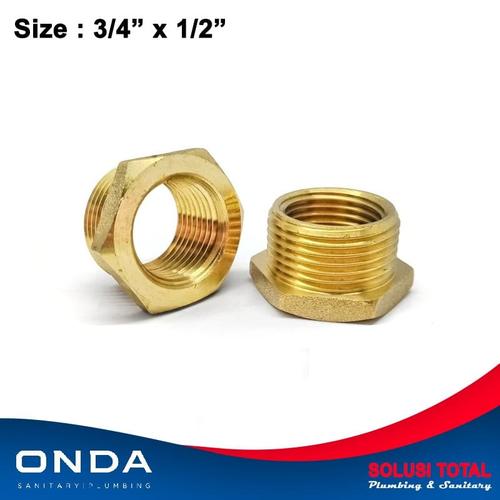 Jual Vlok Ring 3/4 X 1/2 Inch Kuningan Onda Verlop Plok Brass 3/4" x 1/ ...