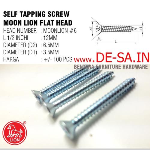 Jual Moon Lion Tap Screw (Sekrup Lion #6 Ukuran 1/2") (1 Pak = 100 pcs ...