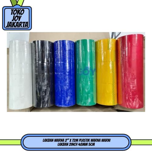 Jual LAKBAN WARNA 2" X 72M PLASTIK WARNA WARNI / Plakban 2inch 48mm 5cm ...