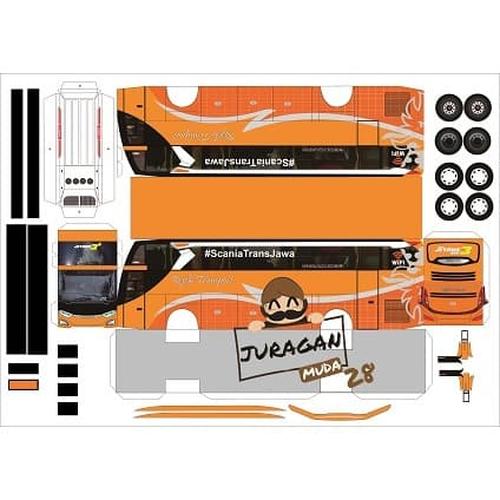 Jual DIY Miniatur Bus Rejeki Trans Kuning Papercraft Lembaran - Kab ...