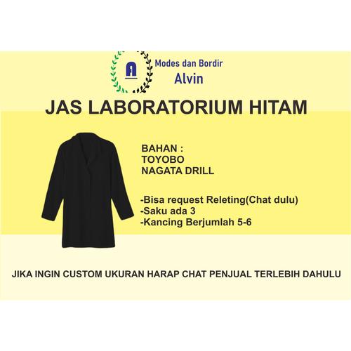 Jual Jas Laboratorium Bahan Adem Warna Hitam - toyobo, lengan pendek ...
