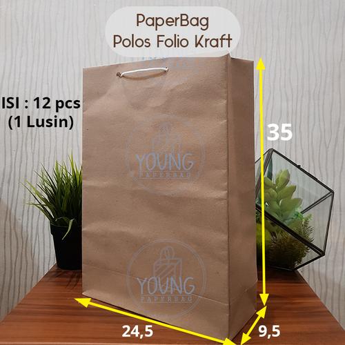 Jual Paper Bag / Tas Kertas Folio Polos Uk.24,5x9,5x35 (1 lsn ...