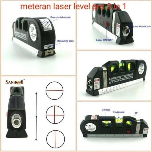 Jual laser level pro 3in1 plus meteran-alat bantu ukur interior - Kota Bandung - Mells ...
