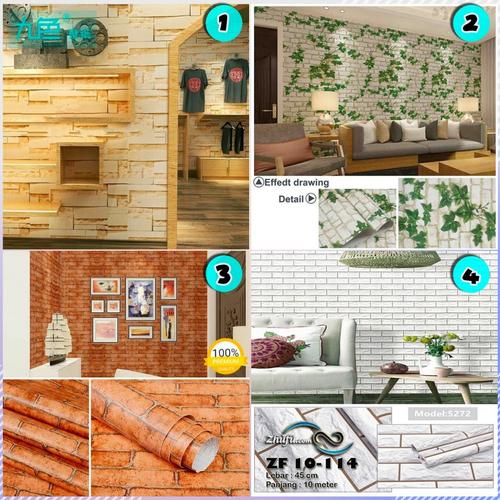 Jual WALLPAPER STICKER BATA WALLSTICKER BRICK STIKER BATU BATA ALAM ...