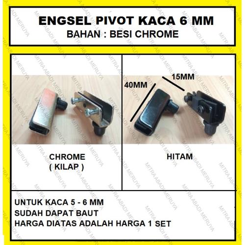 Jual Engsel Jepit Pintu Kaca Etalase Engsel Pivot Kaca 6mm - Hitam ...
