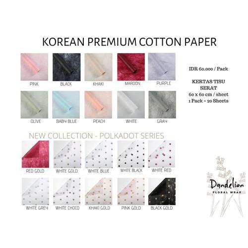 Jual FLOWER WRAPPING KOREAN PREMIUM COTTON KERTAS TISSUE SERAT BUNGA ...
