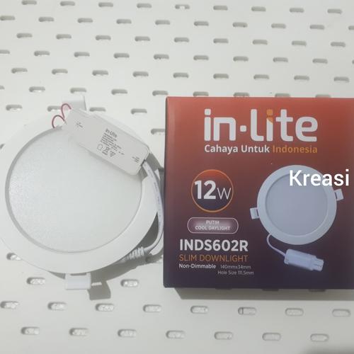 Jual LAMPU LED DOWNLIGHT SLIM 12W / 12 WATT IN-LITE INDS602R - PUTIH ...
