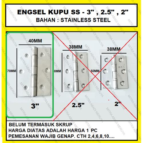Jual Engsel Kupu Kupu Pintu Jendela Stainless/Kuning 3 " inch - SS ...