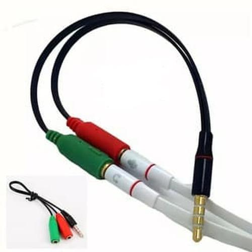 Jual SPLITER AUDIO MICROPHONE SMULE AUX SPLITTER 2 MIC HP PC EARPHONE ...