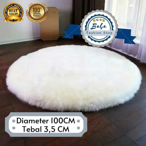 Jual Karpet lantai bulat bundar bulu rasfur premium 100cm tebal 3,5cm ...
