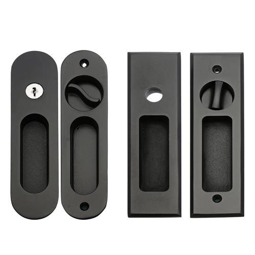 Jual Tui Matte Black Sliding Door Lock Flush Handle Finger Pull Set ...