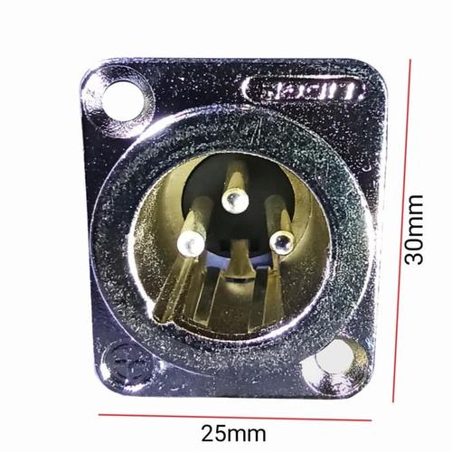 Jual jack socket solder rackmount xlr canon male body chrome silver ...