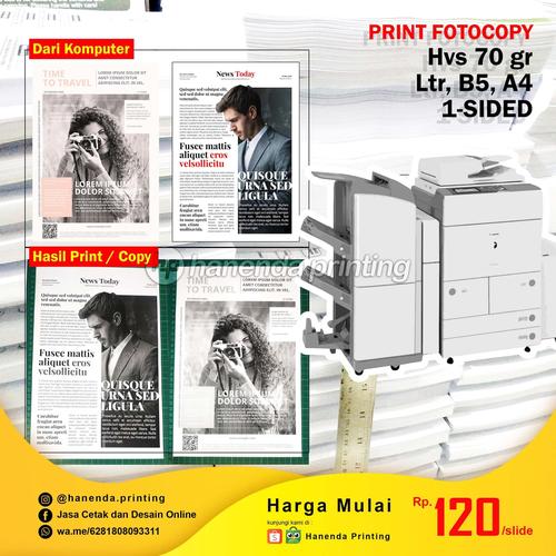 Jual PRINT CETAK FOTOCOPY HITAM PUTIH 1 SISI - Hvs 70gr, B5 - Jakarta ...