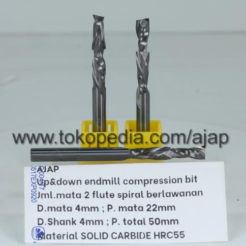 Jual COMPRESSION ENDMILL 2F 4mm UP&DOWN mata ROUTER CNC BIT LAMINATED ...