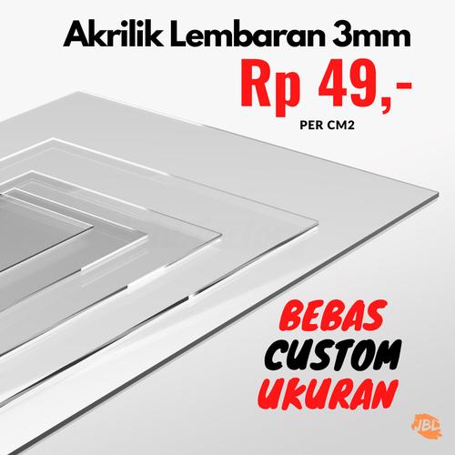 Jual Akrilik Lembaran bening 3mm custom / acrylic sheet / mika akrilik ...