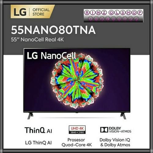 Promo LED TV LG 55NANO80 SMART TV UHD 4K NANO CELL AI THINQ 55NANO80TNA ...