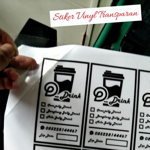 Jual Cetak stiker vinyl print sticker transparan white putih A4 ...