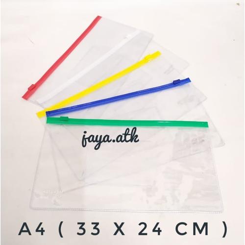 Jual MAP PLASTIK ZIPPER POCKET ZIP BAG PLASTIK MAP BENING SERBAGUNA A4 ...