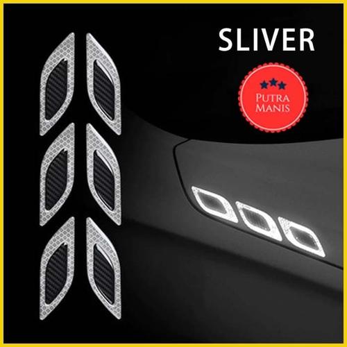Jual Stiker Carbon 6pc sticker Dekorasi emblem Reflektor Mobil Nyala ...