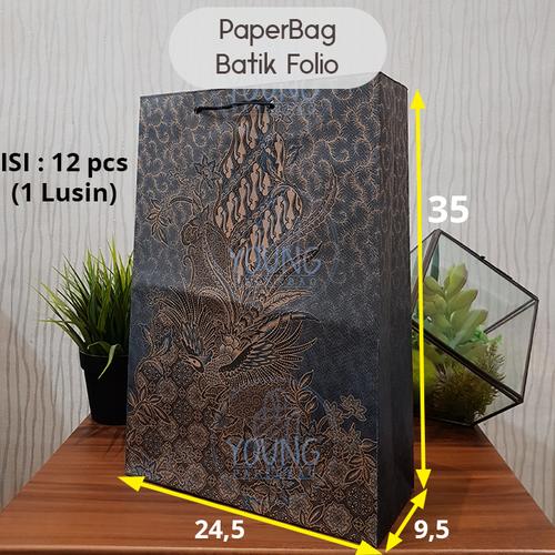 Jual Paper Bag / Tas Kertas Batik Folio motif Burung Uk.24,5x9,5x35 (1 ...