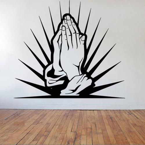 Jual Stiker Dinding Cutting Kaca Tembok Tema Tuhan Yesus Tangan Doa ...