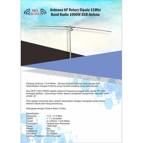 Jual Antenna HF Rotary Dipole 11Mhz Rapi Band Radio 1000W SSB Antena 11 ...