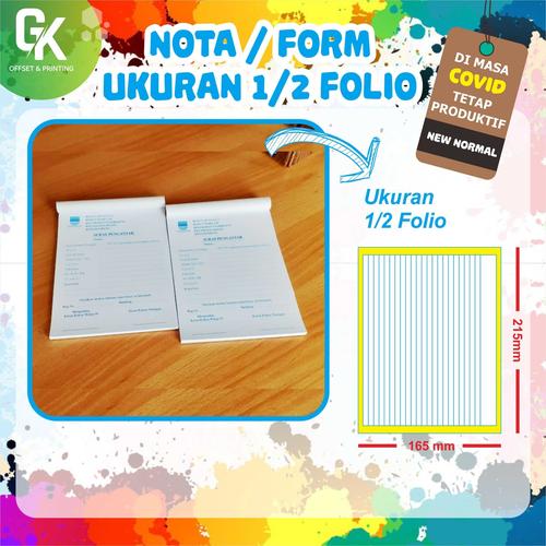 Jual Nota / Form 1/2 F4 5 Rangkap Numerasi Porporasi 1rim - Kota ...