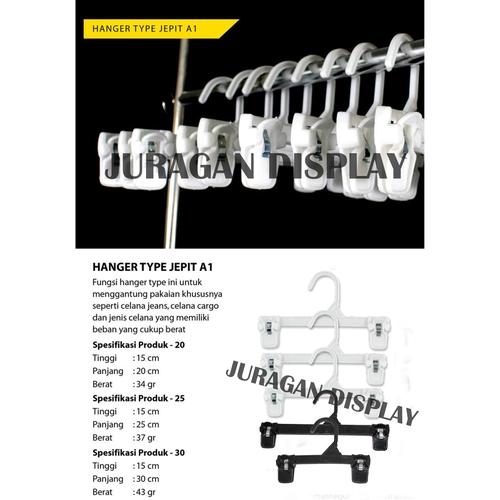 Jual Hanger Jepit Plastik /AI 20 Hitam dan Putih -Hanger Jepit Celana ...