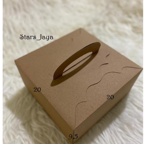 Jual Dus Kraft 20 x 20 x 9,5 cm / Cake Box / Dus Souvenir / Kotak Kue ...