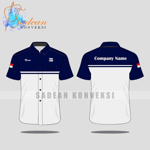 Jual Seragam Kerja / Baju Kerja / Kemeja Kerja Lengan Pendek Perusahaan ...