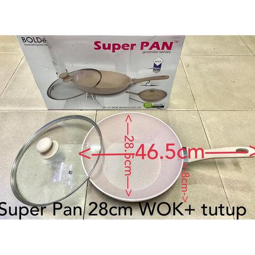 Jual Bolde Super Pan 28cm WOK with Glass Lid Granite Series - Kota ...