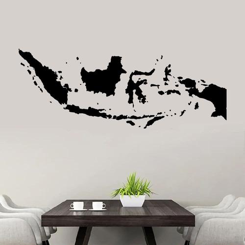 Jual Sticker Dekorasi Tembok Ruangan Peta Indonesia - Abu-abu, 50CM ...