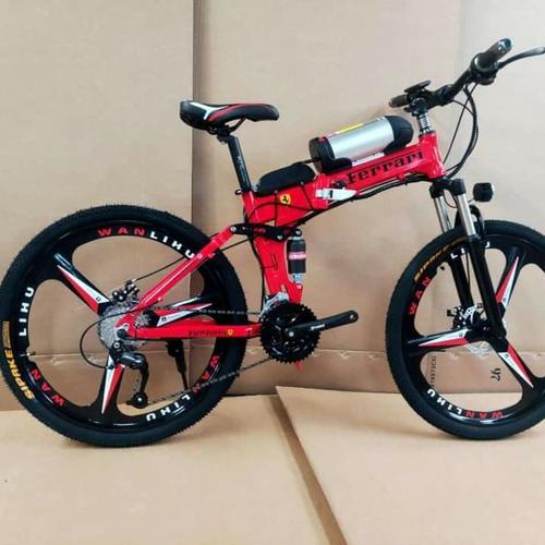 Jual Sepeda MTB Listrik Lipat Merk Ferrari Murah Hemat Viral - Merah ...