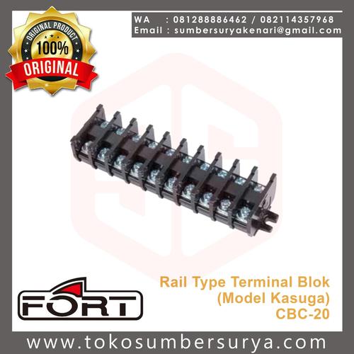 Jual Terminal Block CBC-20 / CBC20 20A Model Kasuga Hitam Rail 2Fungsi ...