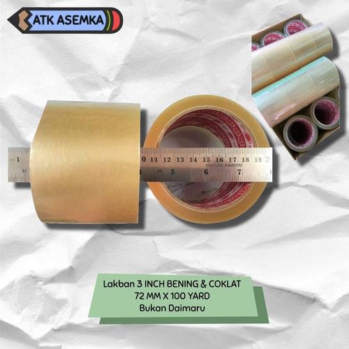 Jual Lakban 3 INCH BENING & COKLAT 72 MM X 100 YARD Bukan Daimaru ...