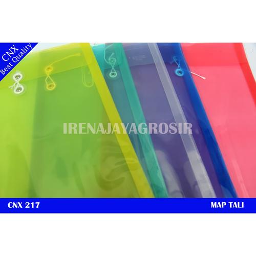 Jual MAP TALI 12 PCS / MAP PLASTIK / MAP BENING SEKOLAH KANTOR - Merah ...