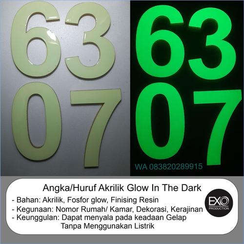 Jual Huruf Menyala, Huruf Akrilik / Acrylic, Glow In The Dark, Nomor ...