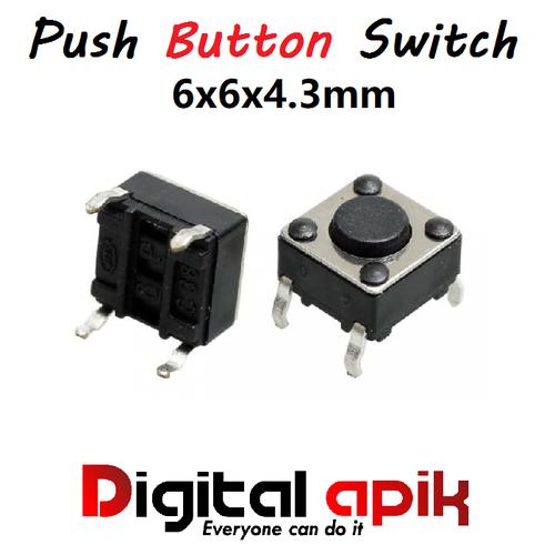 Jual Push Button Switch 6x6x4.3 mm Tombol Saklar 6x6x4.3mm 6x6 mm ...