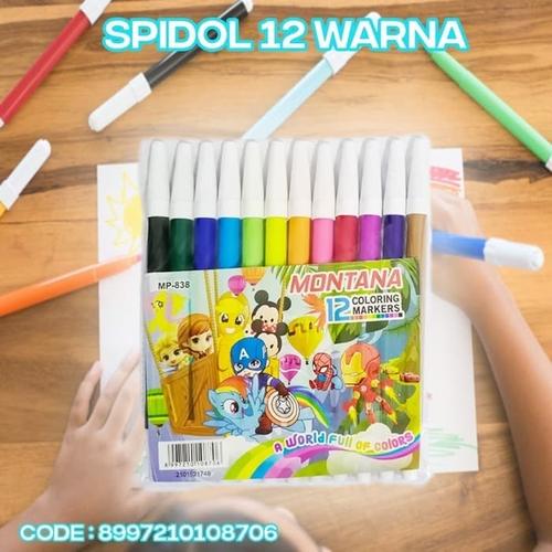 Jual SPIDOL 12 WARNA COLOUR MARKERS - Kab. Tangerang - solusibayi ...