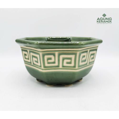 Jual Vas Tanaman Agung Keramik Bentuk Segi Enam - S, Hitam - Kota ...