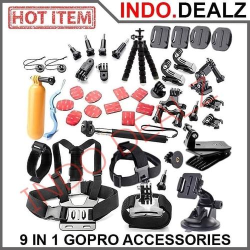 Jual 9 in 1 Aksesoris Go Pro Hero SJCAM Kogan Brica BPro Xiaomi Yi Dll ...