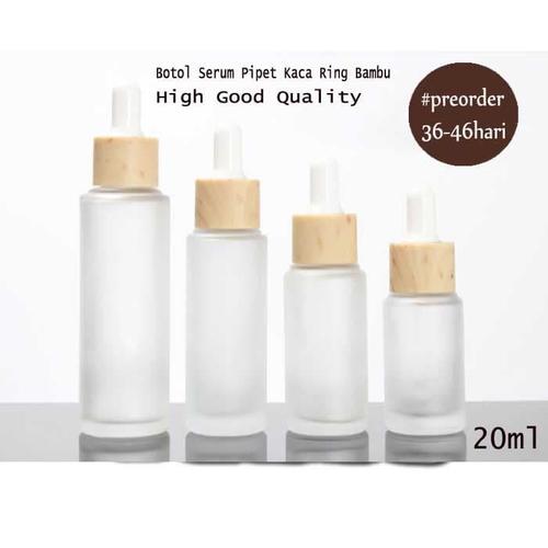 Jual Botol Serum Kaca Frosted Doff Dof Dop Botol Pipet Kaca Bambu 20ml ...