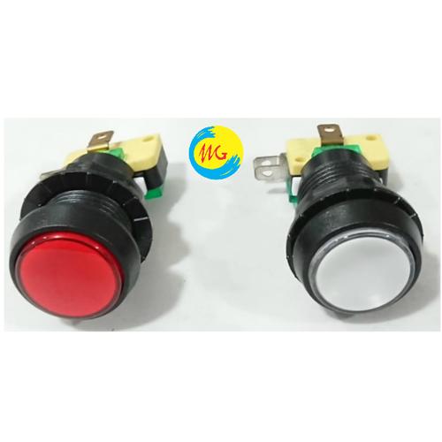 Jual PROMO Tombol Arcade Lampu BULAT RATA 30mm DingDong PushOn Button ...
